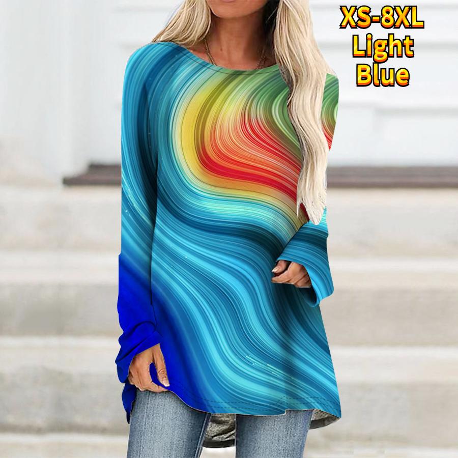 Satın alın Plus Size Women Quicksand Circle Printed Comfy Long Sleeve ...