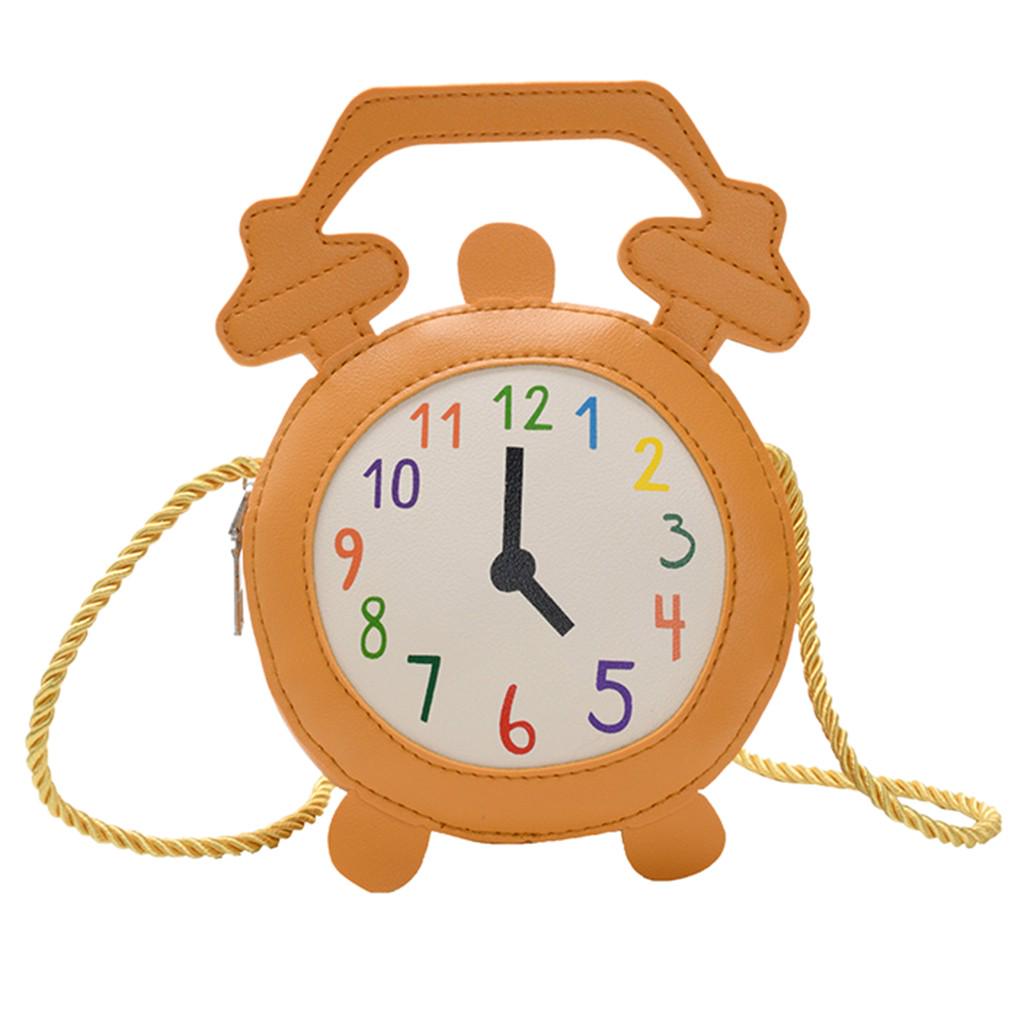 Buy Fashion Cute Small Alarm Clock Leather Shoulder Bag Messenger Bag ...