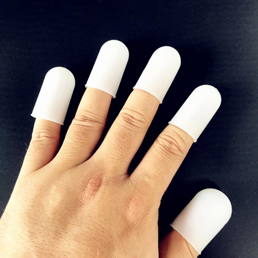 Buy White Anti-scald Silicone Finger Cap Cover Sleeve Finger Protection ...