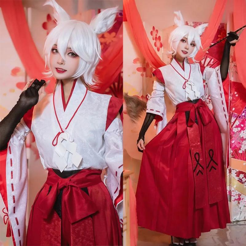 Kaufe Spiel Genshin Impact Lnazuma Kitsune Saiguu Cosplay Kimono Kleid ...