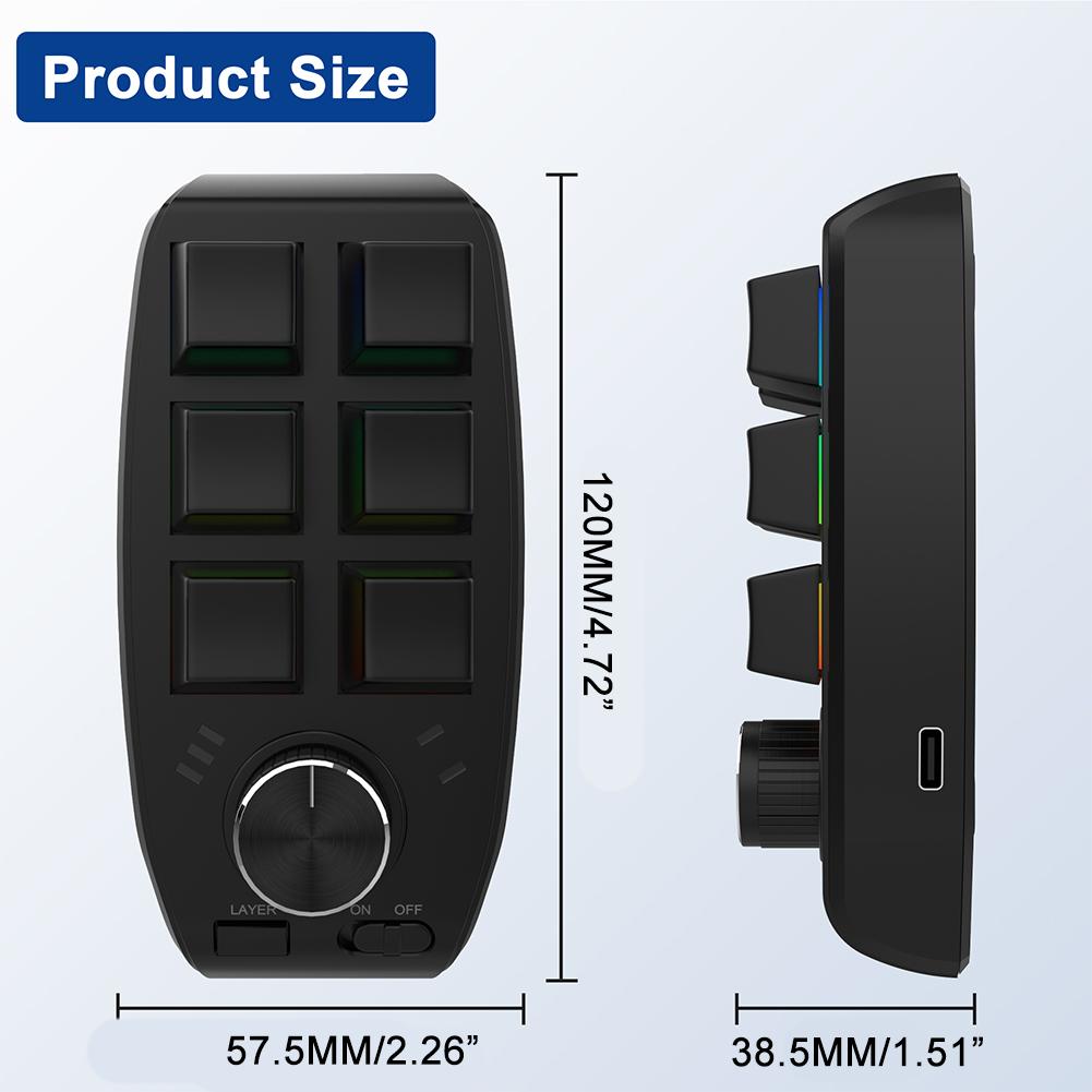 Mini USB Custom Mechanical Keyboard One Hand Gaming Macro Keypad Programmable Keys Keyboard Sho ...