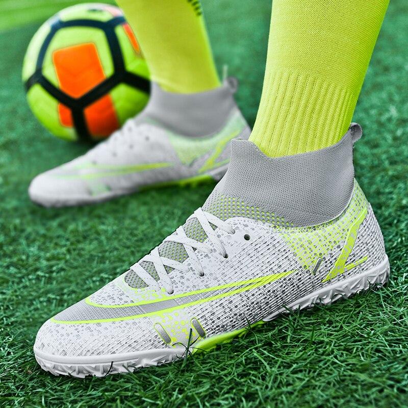 Soccer Cleats Professional Men Outdoor Sport Training Football Ankle ...