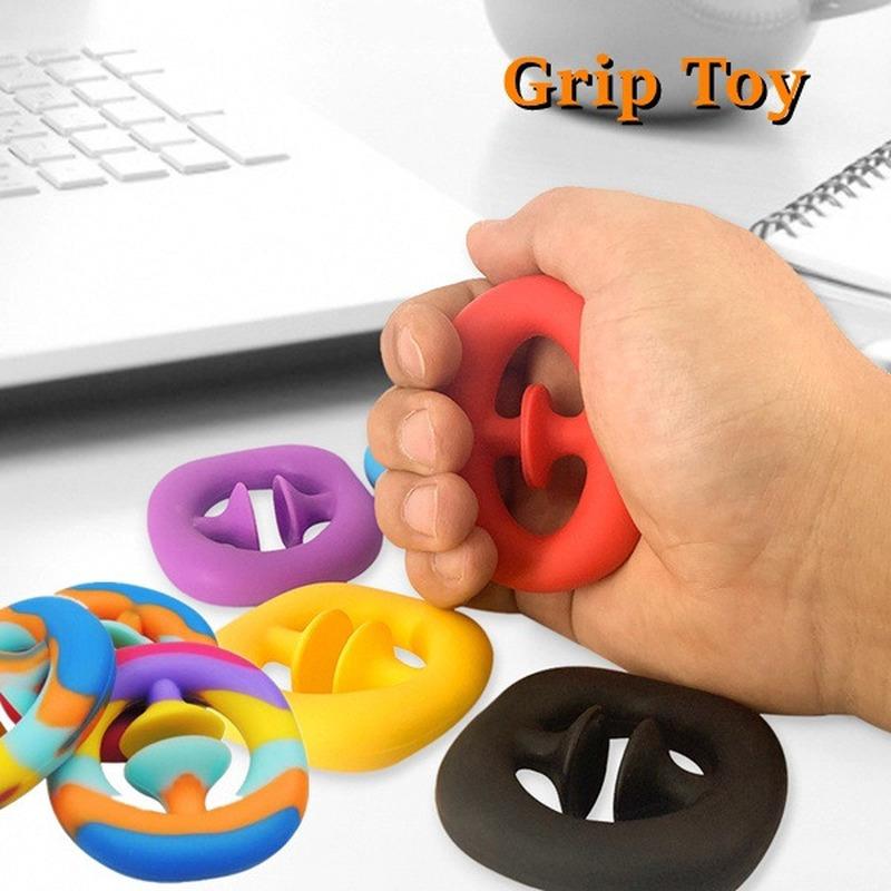 Buy Hand Grip Ring Sensory Toy Grip Toy Rainbow Fidget Toy Squeeze Grab ...