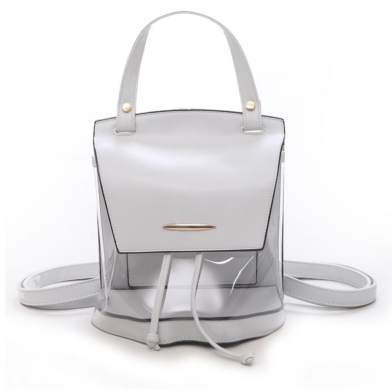 Women Transparent PVC Backpacks Buckles Students Girls Fashion School ...