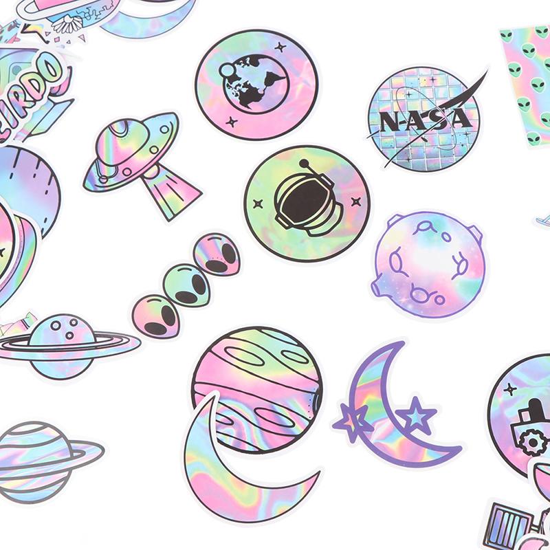 Buy 50 Pcs Laser Outer Space Graffiti Sticker Cosmic Planet Sticker Diy ...