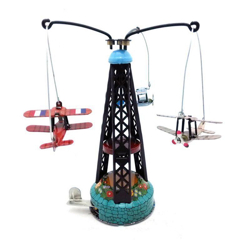Buy Wind Up Airplane Carousel Tin Toy Planes Go Round Kids Birthday ...
