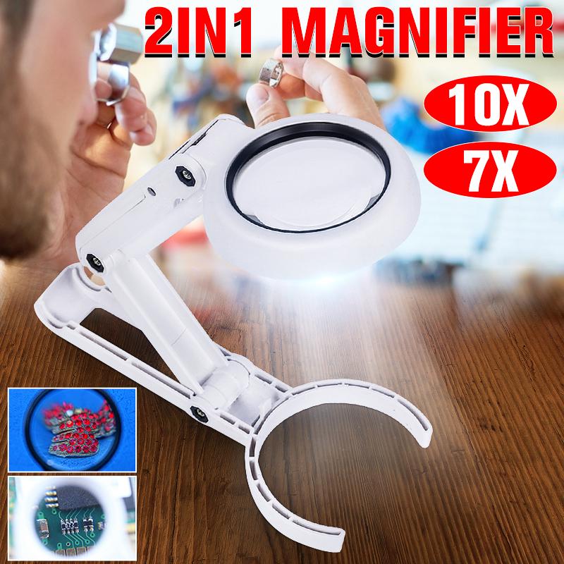 7x Hand Held Folding Magnifying Glass Lens Magnifier Light Reading ...