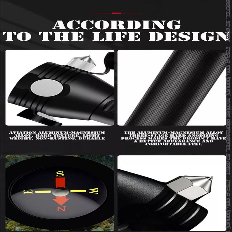 Satın alın 4-in-1 Mini Flashlight Built-in Lithium Battery Ipx6 Waterproof Multi-function Torch ...