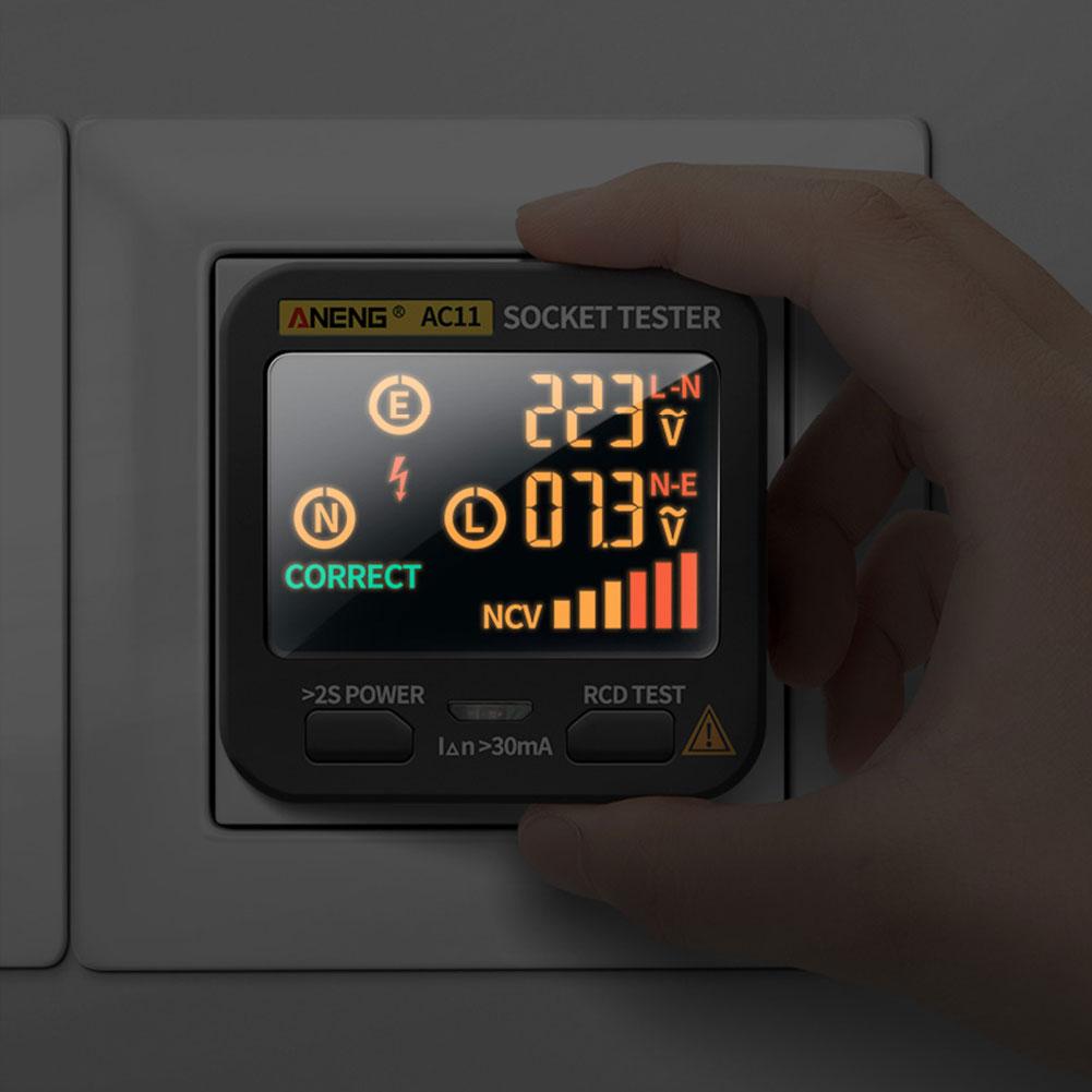 Buy ANENG AC11 Digital Smart Socket Tester Voltage Test Socket Detector ...