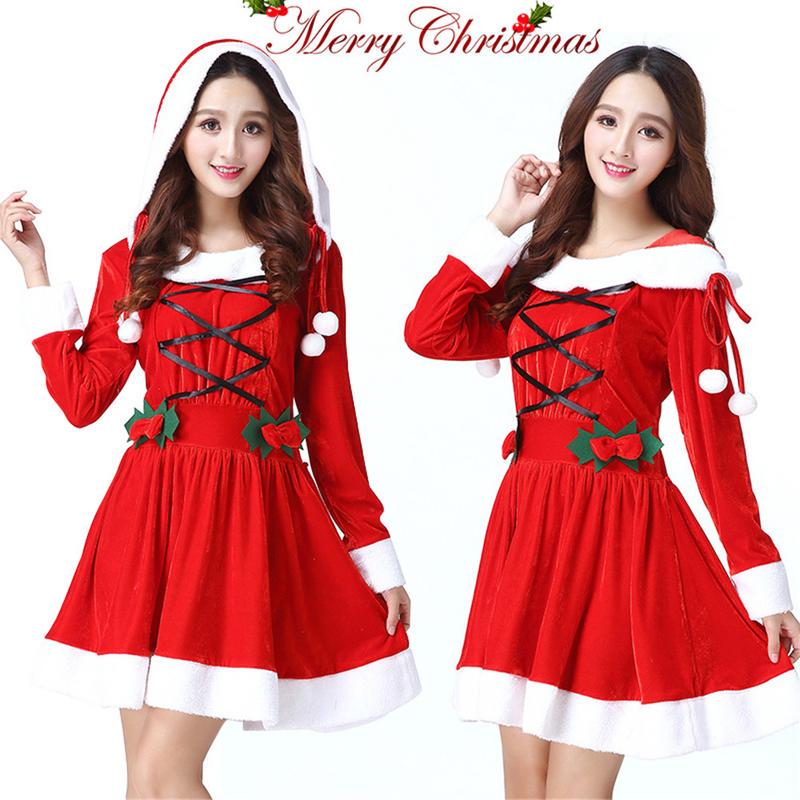 Buy Christmas Costume Adult Female Santa Claus Christmas Costume Show ...