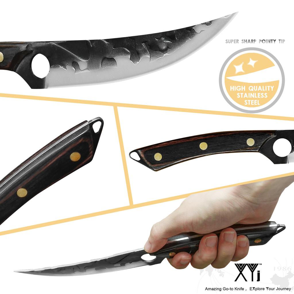 Buy Slicing Chef Stainless Steel Knife Set Full Tang Blade Kitchen ...