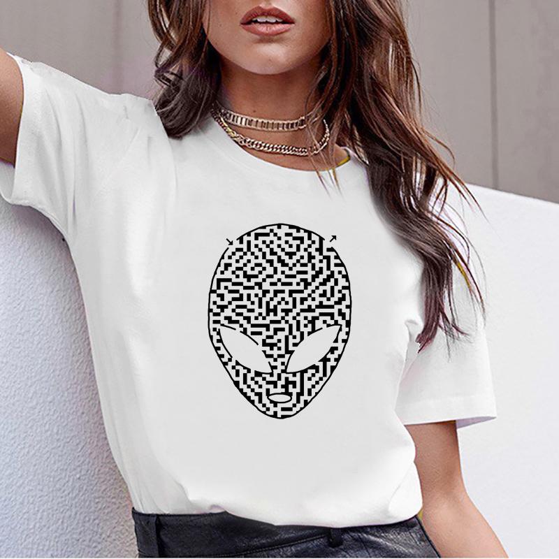 Buy Alien Head Maze Tshirt Man And Woman Harajuku Tshirt Funny Cartoon ...