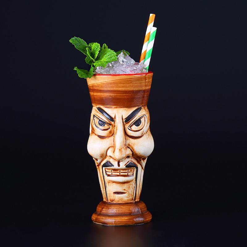 Cheap 470ml Brown Zombie Mug Ceramic Cocktail Tiki Glasses Hawaiian Bar ...