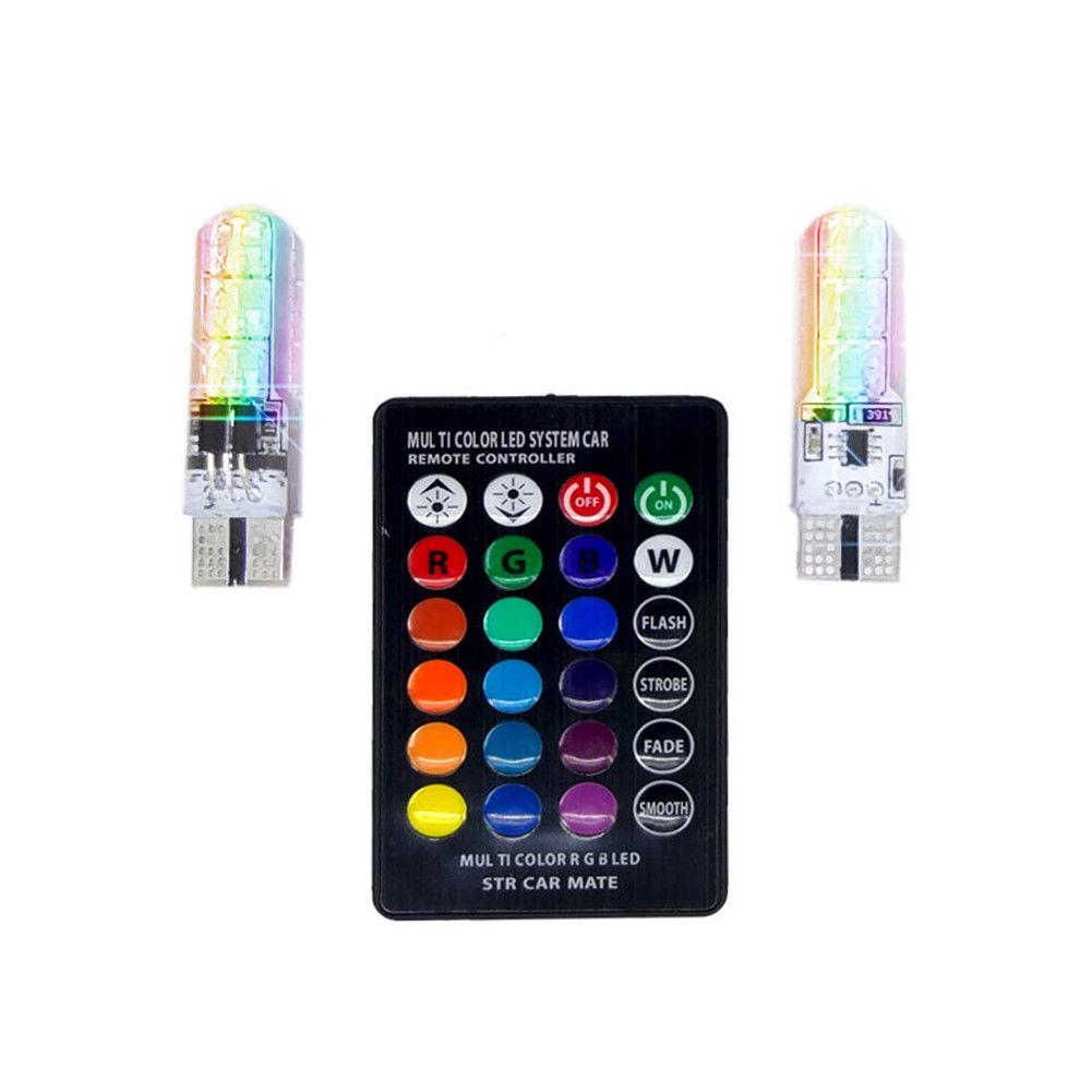 Buy 2x T10 W5W 5050 6SMD RGB Color LED Light Car Wedge Auto Remote Control at affordable prices ...