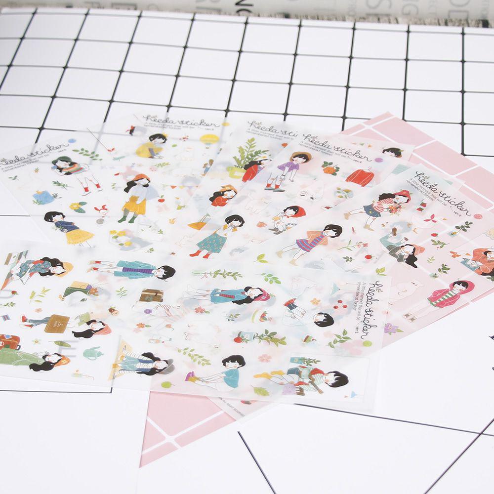 Buy 6PCS Forest Girl Diary Kids PVC Decorative Cartoon Scrapbooking ...