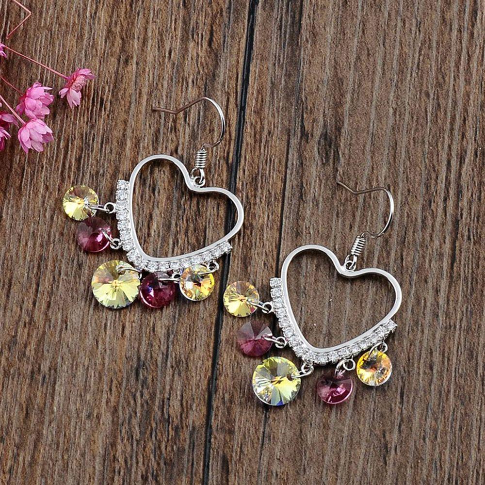 Buy Unique Elegant Women Jewelry Gift Silver Earrings Crystal Earring ...
