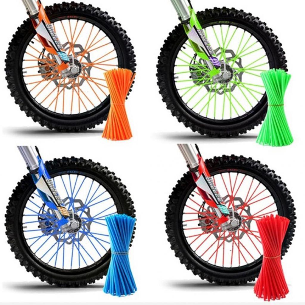 36Pcs Bike Motorcycle Wheel Spoke Wraps Rim Skin Cover Guard Motocross ...