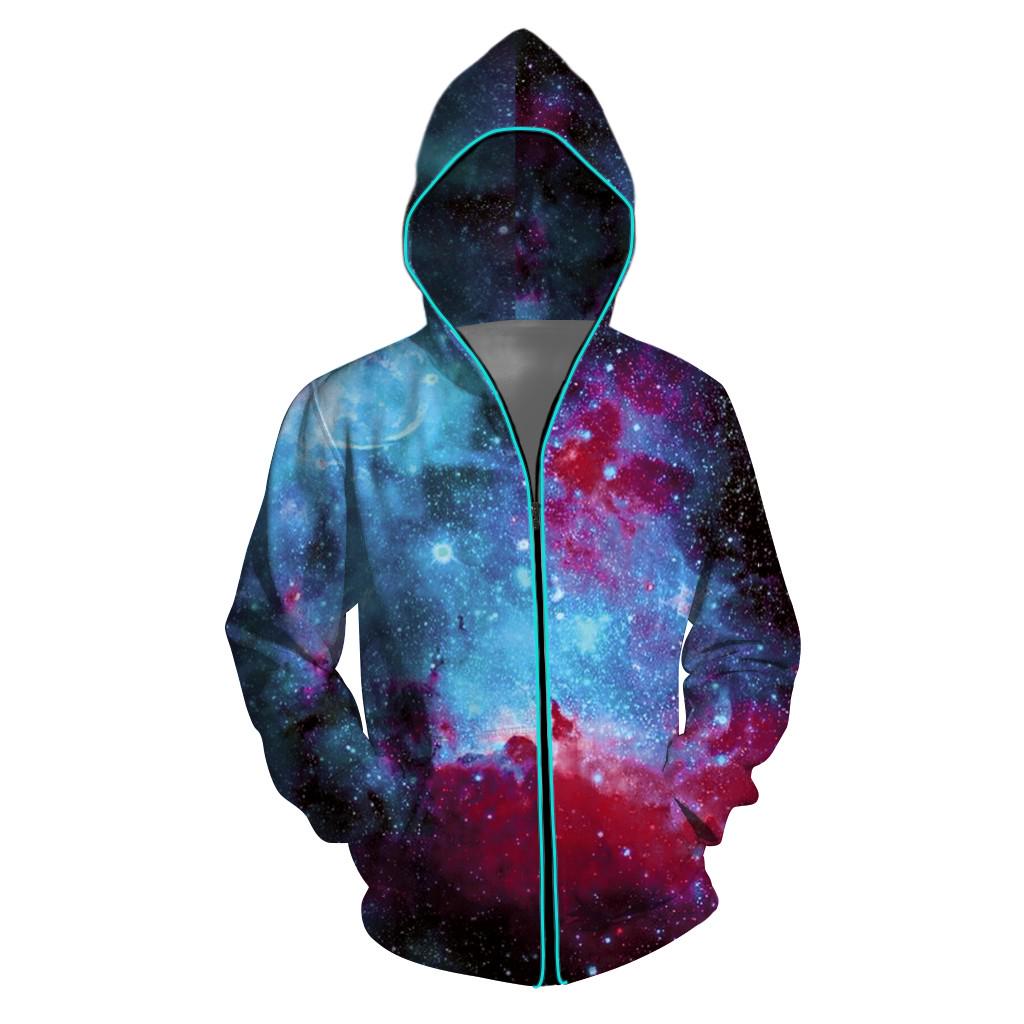 Cheap Mens Women Colorful Glowing Coat Led Colorful Luminous Zipper Top ...