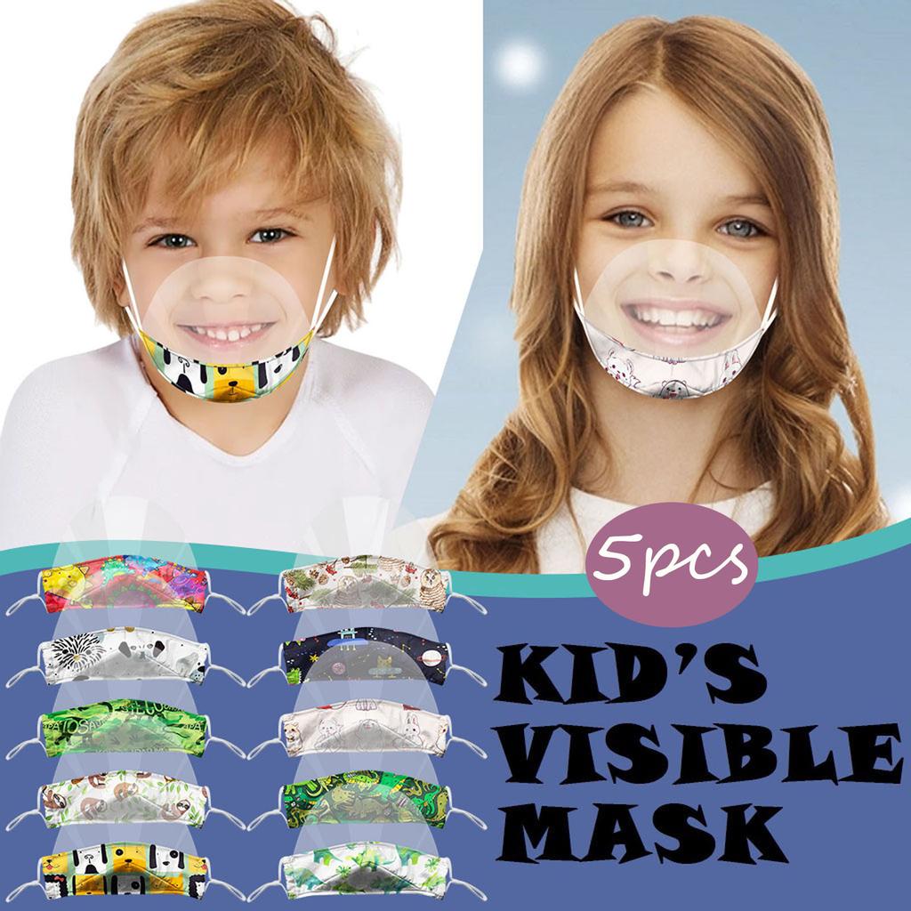 Buy [HCJ] 5PCS Kids Mini Shield Washable Comfortable Mask Transparent ...