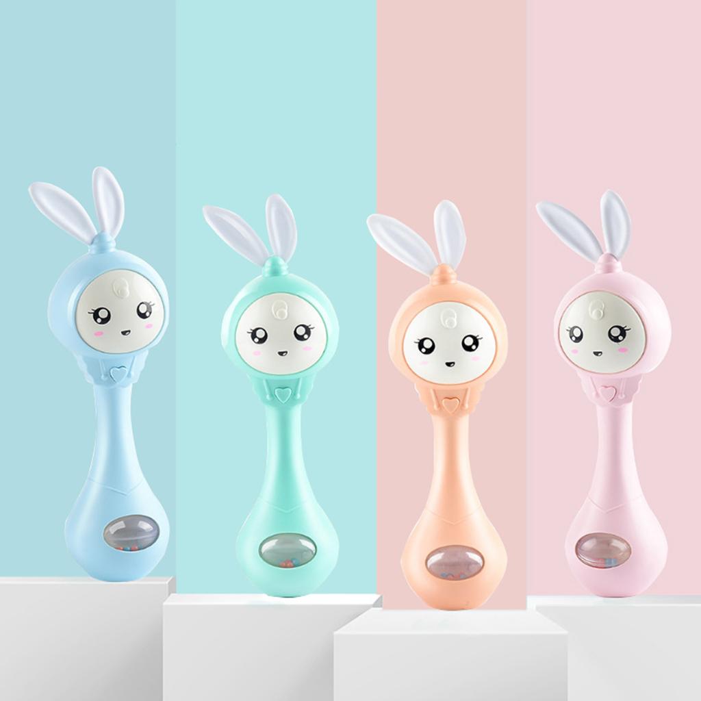 Buy Cartoon Rabbit Baby Shaking Rattle Hand Bell Music Light Teether ...