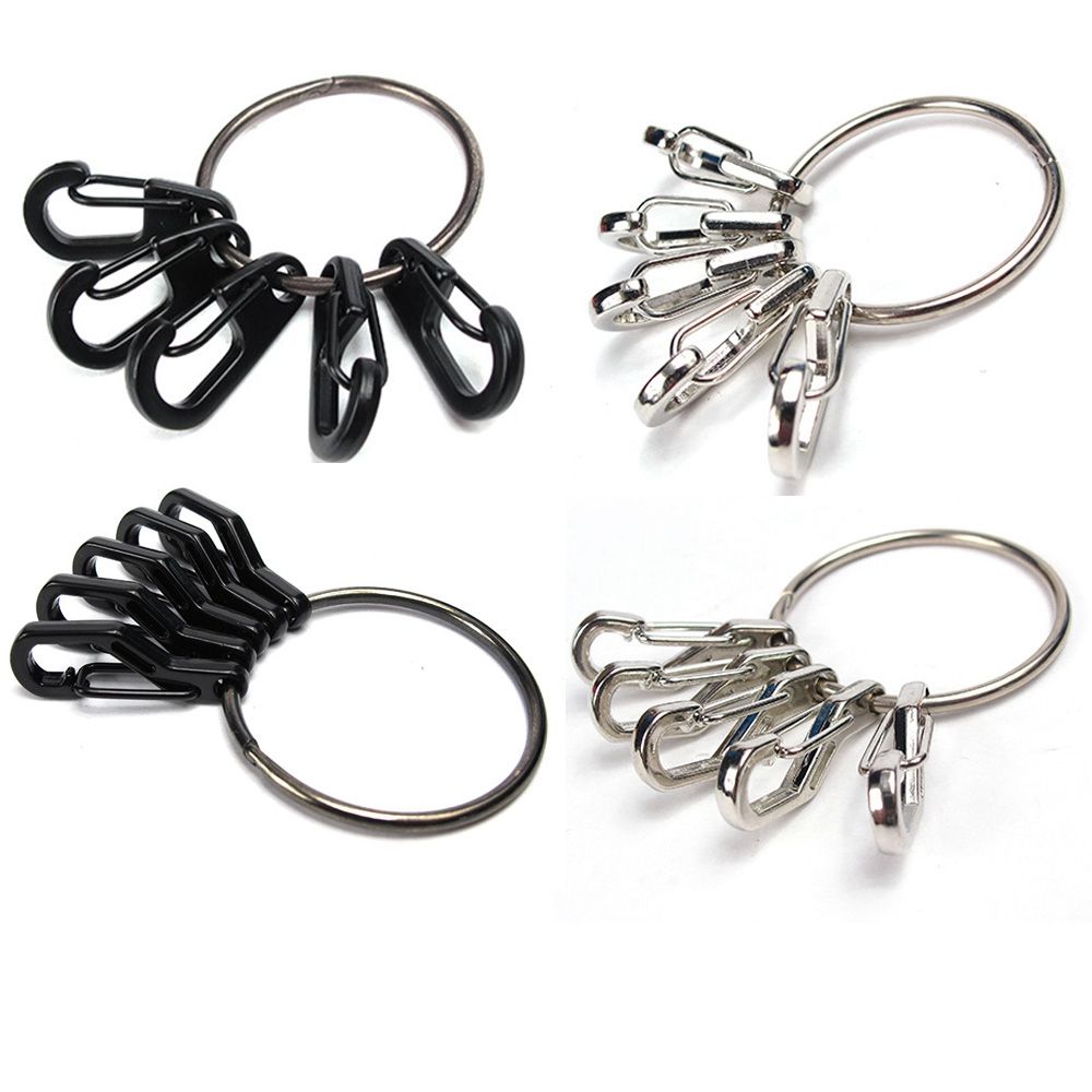 Satın alın Black/Silver Quick Release Carabiner Spring Hook Keys Clip ...