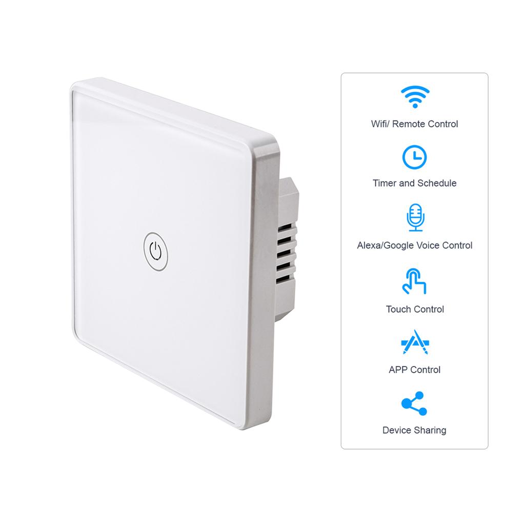 Buy Wifi Smart Light Switch Wall Touch Switch App Remote Control Voice ...