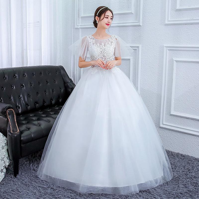 Wedding gown new bride wedding lace thin wedding dress uygun fiyatlı ...