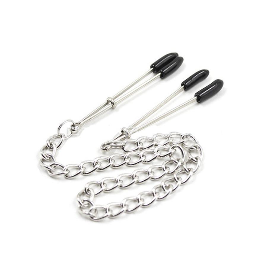 Buy Sexy Stainless Steel Chain Nipple Clamps Tweezers Erotic Nipple Sex