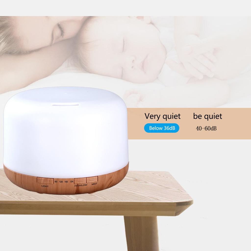 Buy 500ML Wood Grain Remote Control Aromatherapy Colorful Light Mini ...