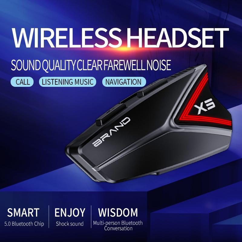 Cheap X5 Bluetooth 5.0 Motorcycle Helmet Headset IP65 Waterproof ...