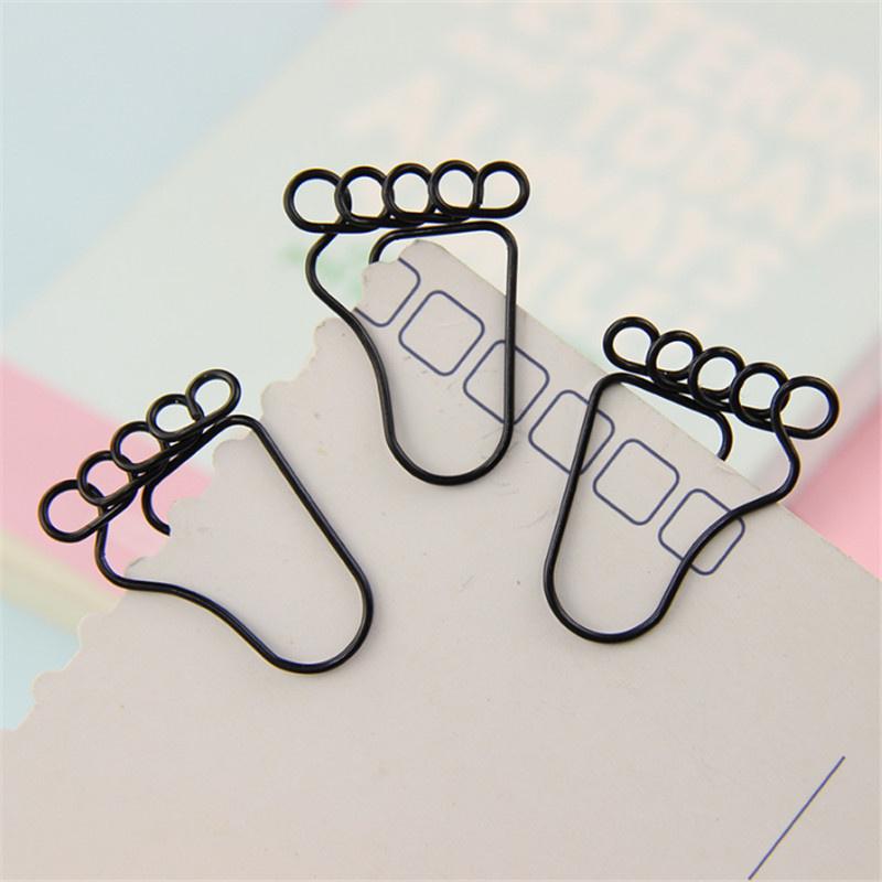 12Pcs/Set Office Stationery Lovely Small Foot Shape Metal Bookmarks ...