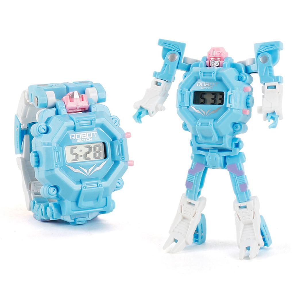 Buy Kids Wristwatch Transformation Robot Electronic Watch Toy Macaron ...