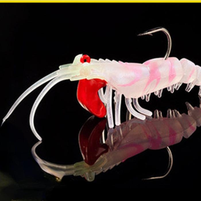 Buy 4Pcs Soft Bait Shrimp Shore Cast Iron Plate Luminous Mino Fishing ...