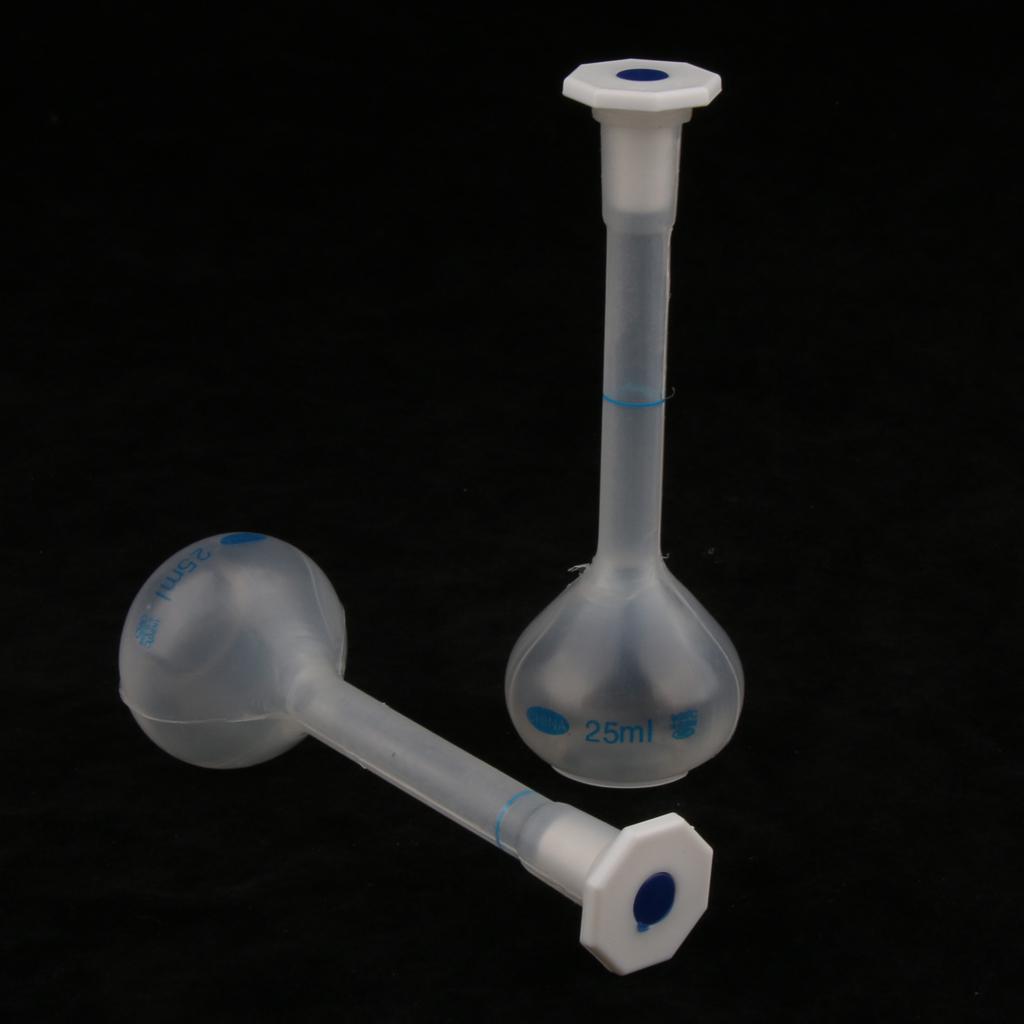 Buy 2 Pieces Laboratory 25ml Plastic Clear Long Neck Volumetric ...