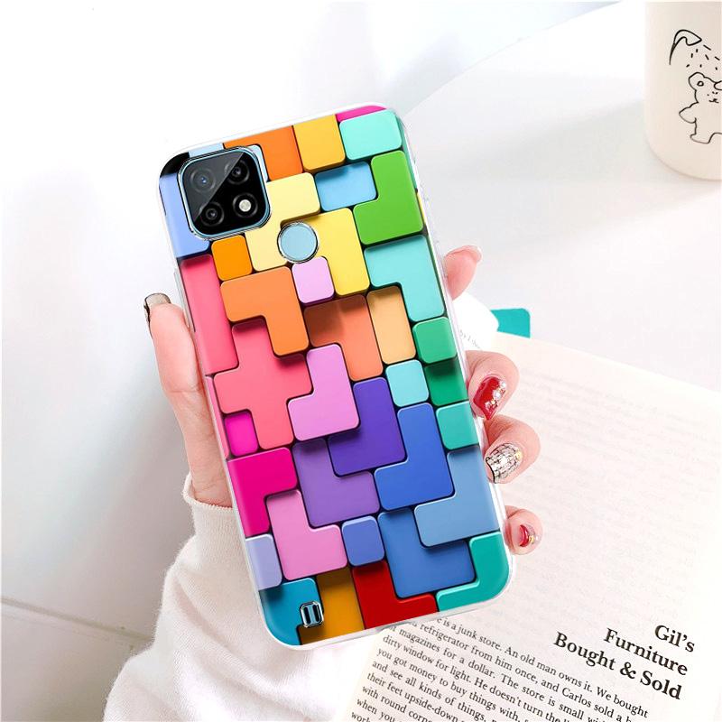 Oppo Realme C21 Kılıfı için Yumuşak Silikon Telefon Tamponu OPPO Realme ...