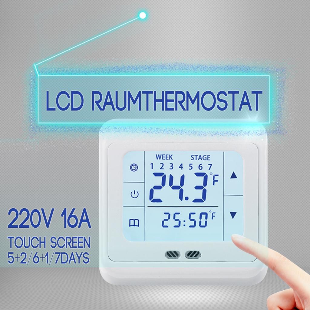 Buy 16A Touch Screen Digital Thermostat Thermoregulator LCD Display ...
