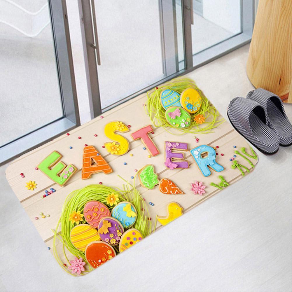 Buy Colorful Greeting Easter Floor Mat Cute Bunny Eggs 40*60cm ...