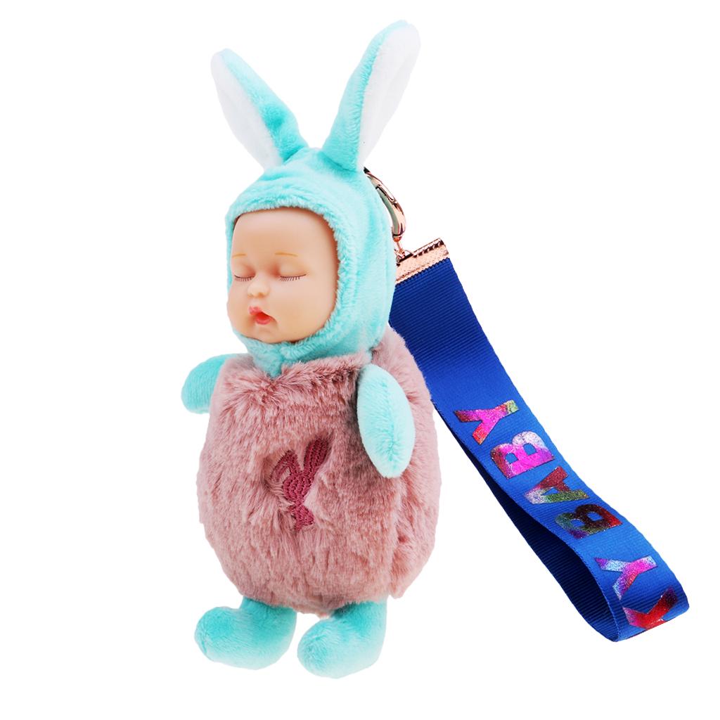 Cute Baby Doll Rabbit Suit Keychain Charm Pendant Phone Bag Strap Decor ...