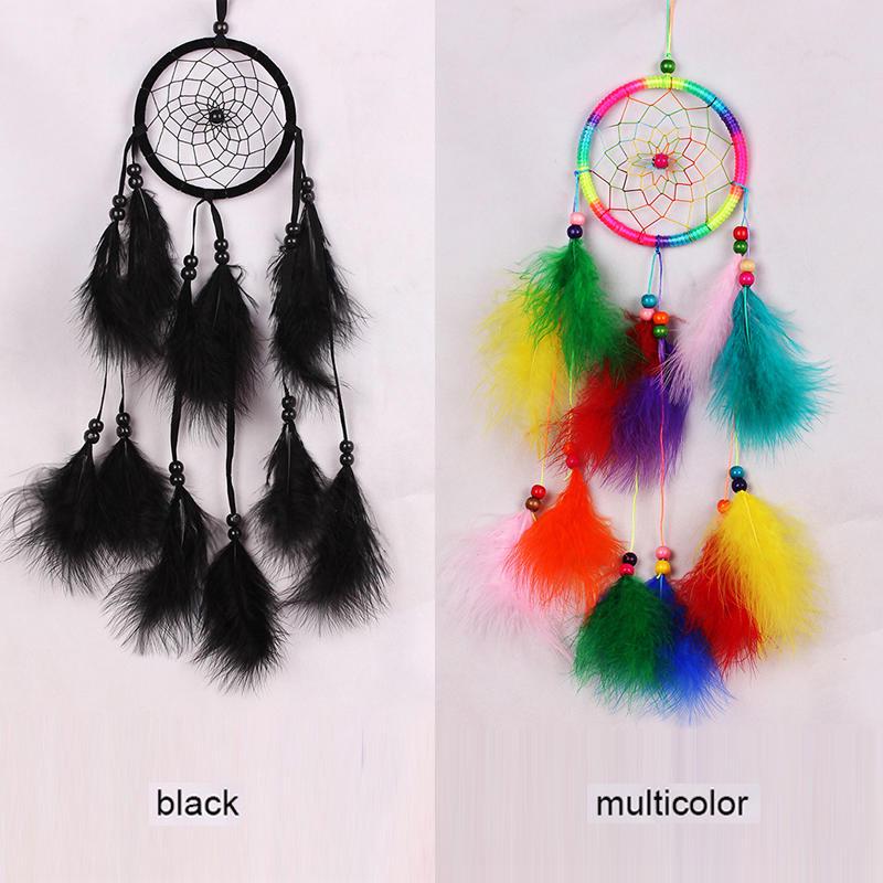 55cm Handmade Indian Dream Catcher Net with Feathers Wind Chimes Wall ...
