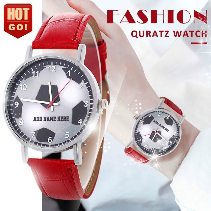 Buy Football Pattern Simple Girl Quartz Leather Watch at affordable ...