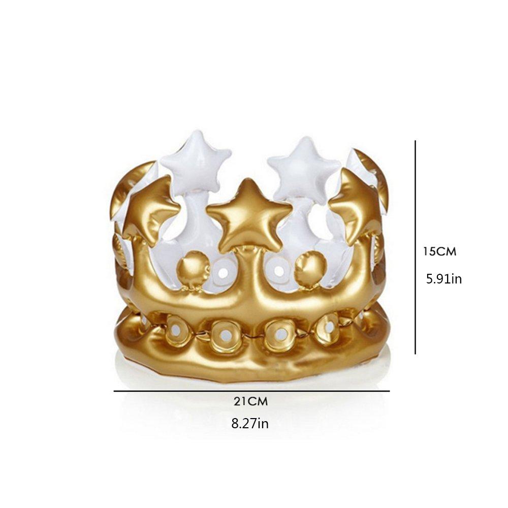 Children Gold Pvc Inflatable Crown Party Birthday Party Hat Baby Shower ...