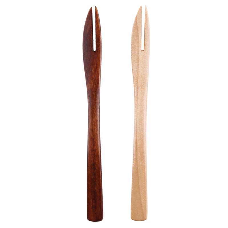 Buy Innovative Fruit Fork Natural Wooden Fruit Fork Household Wooden ...