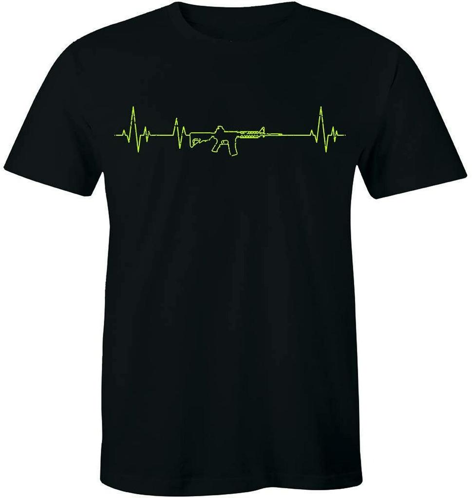 Buy Rifle Heartbeat T-Shirts 2A Second Amendment Pro Gun Print T-Shirt ...