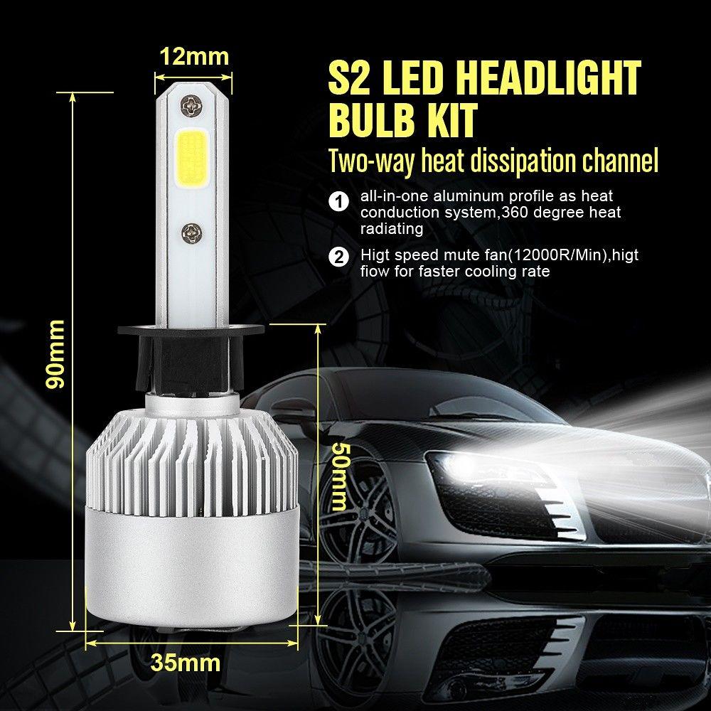 Buy 2PCS H1 1500W 225000LM LED Headlight Kit 6500K White Car Bulb 6000K ...