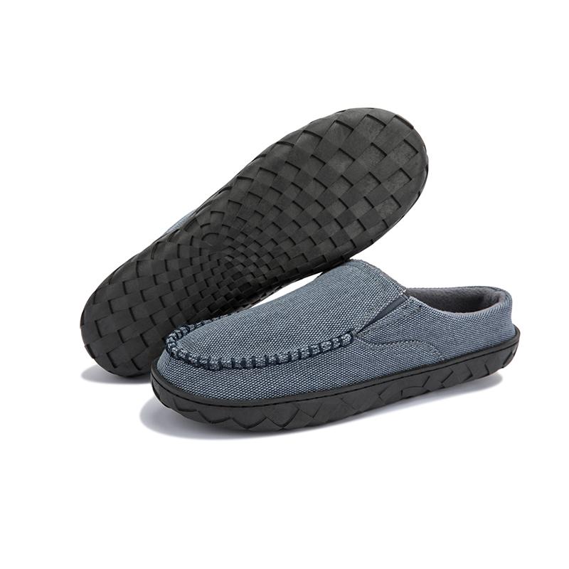 Buy Newdenber Cancas Cotton Slippers Men Short Fleece Indoor Shoes Big ...