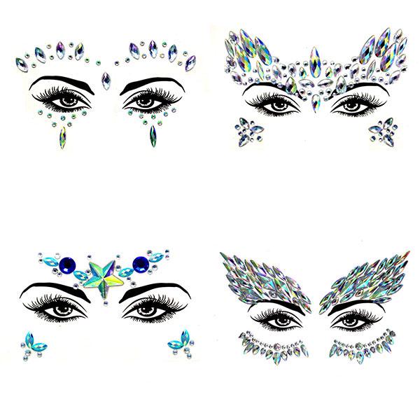 Buy Body Adhesive Glitter Stickers Tattoo Face Gems Rhinestone Party ...
