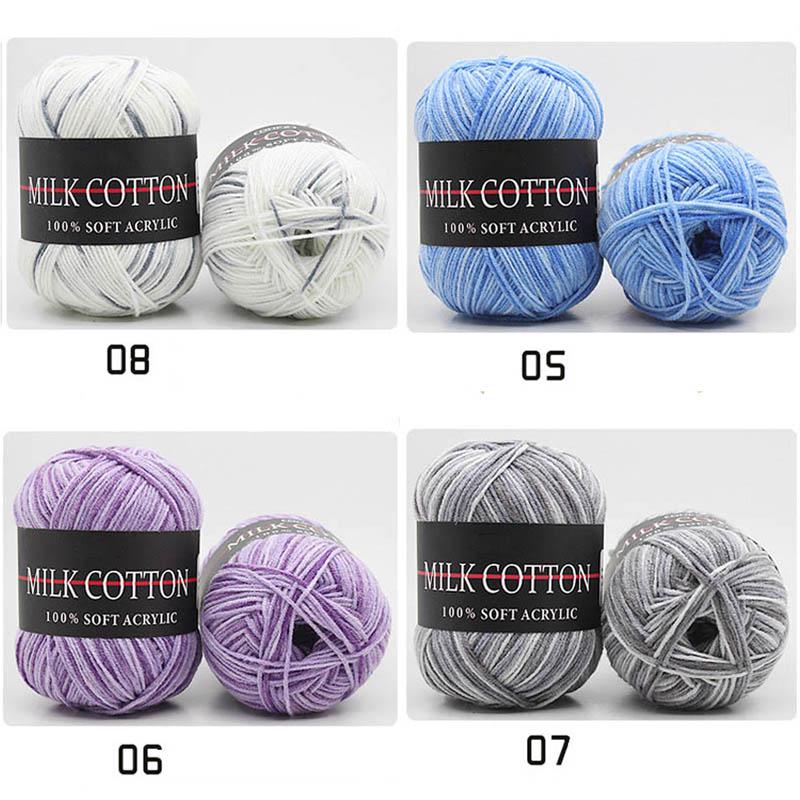 Buy Hand Knitted Yarn 18 Colors Cotton Wool Yarn 3 Segments DIY Craft ...