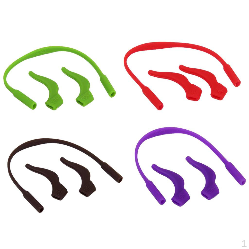Buy 4x Kids Silicone Eyeglasses Cord Holder & 8x Spectacles Temple Tips ...