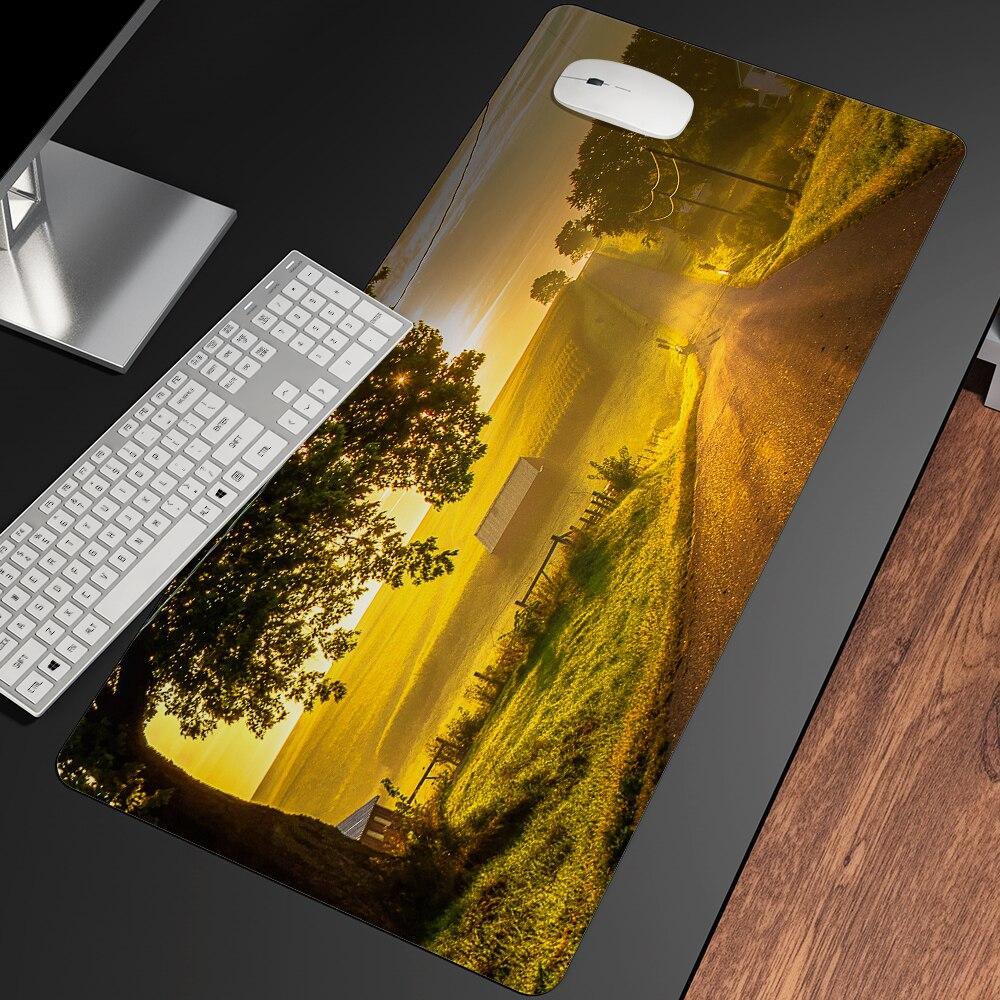 Highway Scenery 90*40CM Mouse Pad Anti-student Notebook Pc Keyboard ...