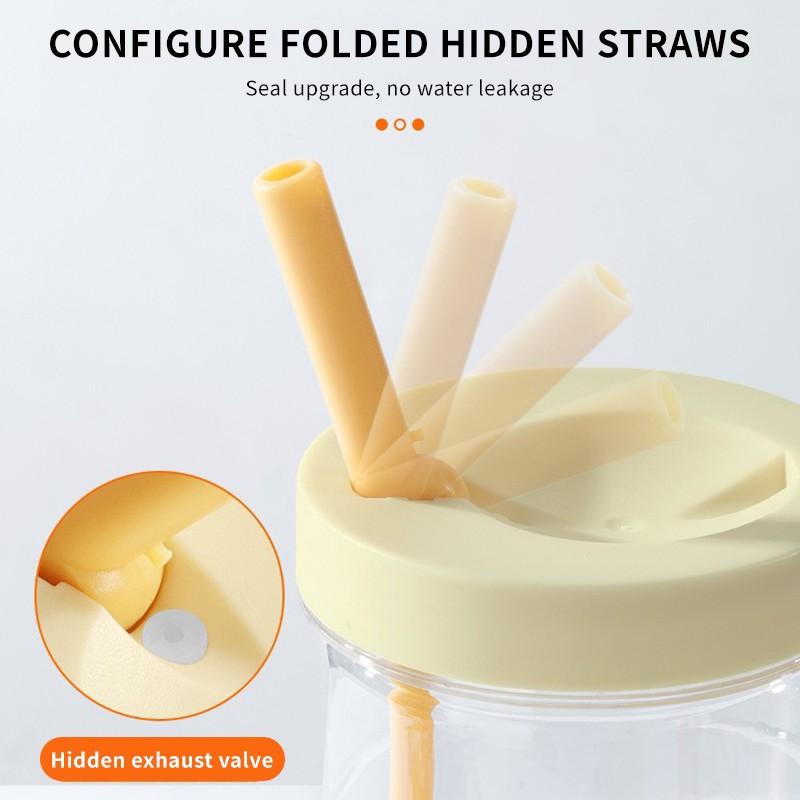 Buy 700ML Straw Cup Summer Transparent Large Capacity Water Jusic Cup ...